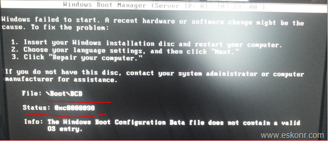 Configmgr 2012 PXE Boot Error Windows Failed to Start \Boot\BCD – All about Microsoft Endpoint ...