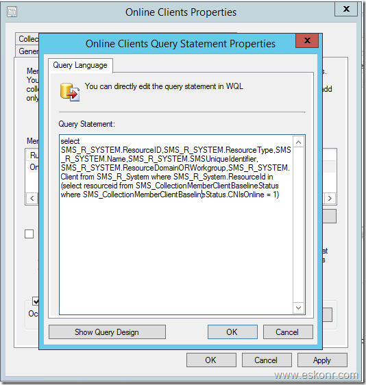 How To Query Clients Collection Or SSRS With Online Status In SCCM 