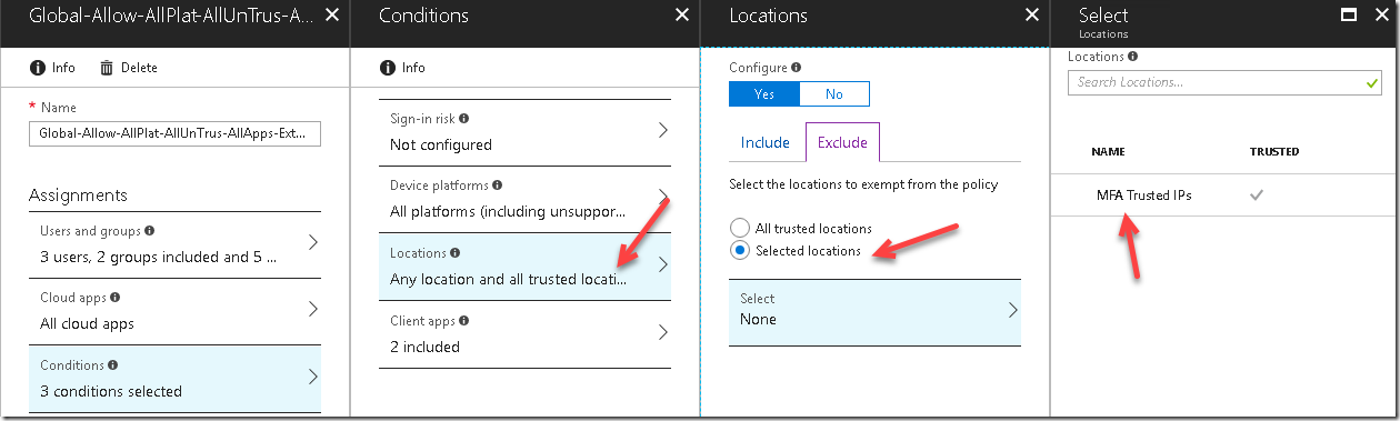 Conditional Access To Prompt Mfa If User Coming From Untrusted Location Aka Exclude Mfa From