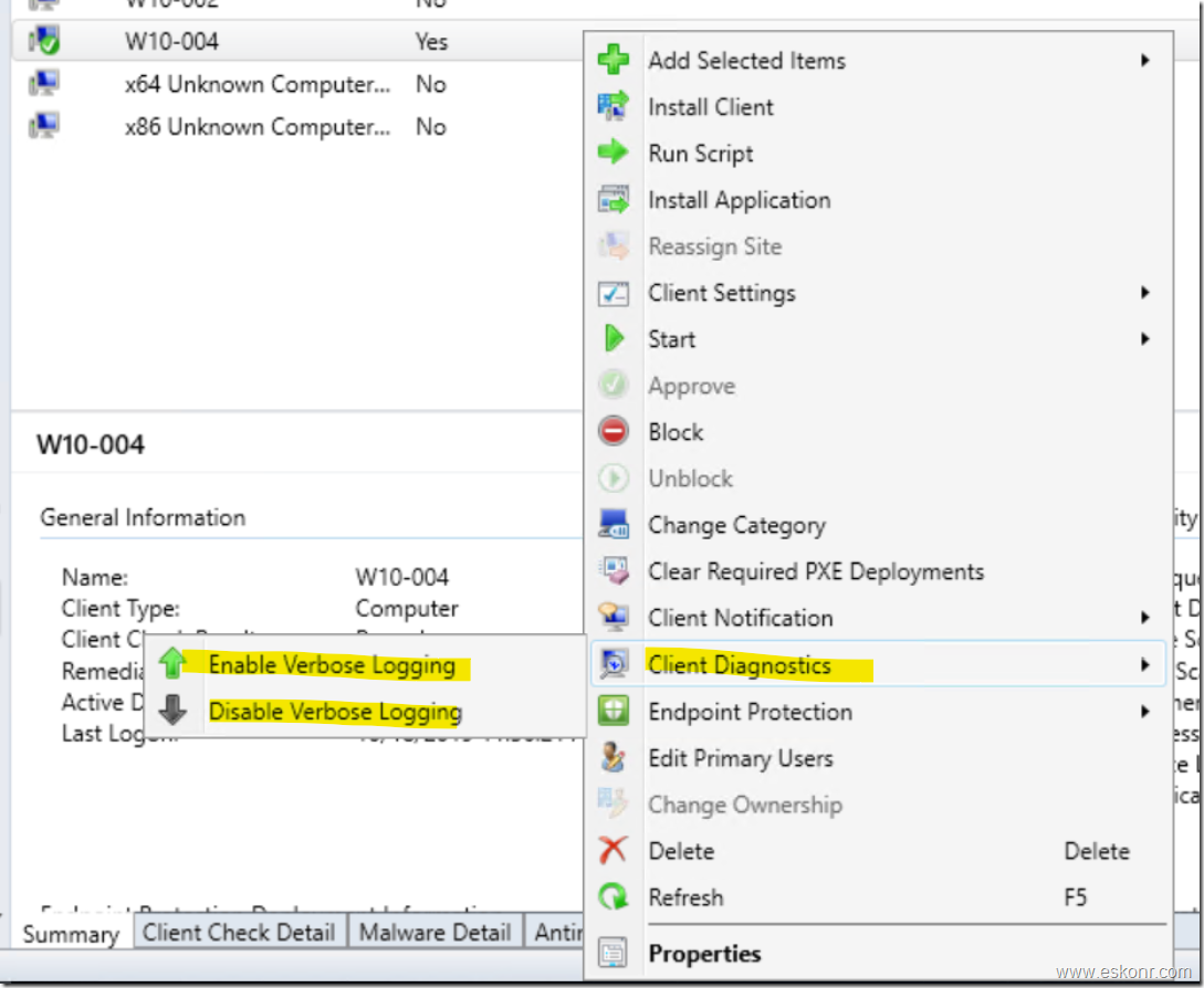 Sccm Configmgr Technical Preview 1910 Client Diagnostic Actions All About Microsoft Endpoint