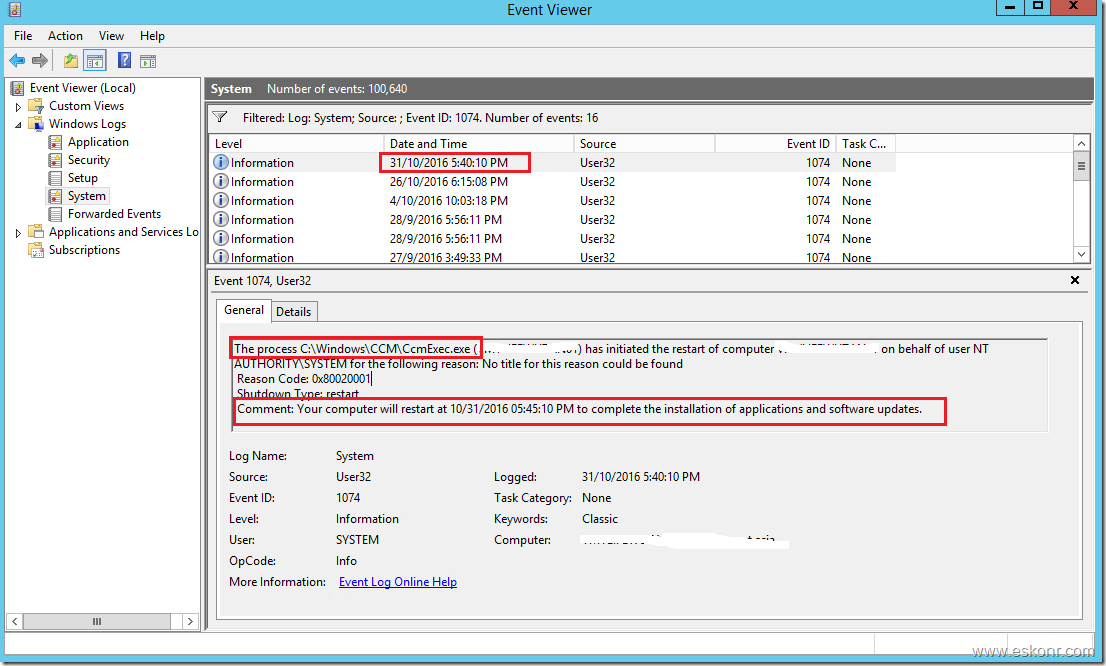 How to find who initiated restart of SCCM Configmgr Client – All about ...