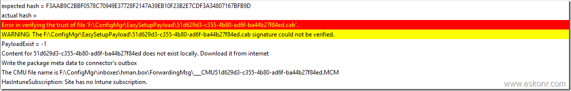 ConfigMgr console update failed to download with ‘Error in verifying ...