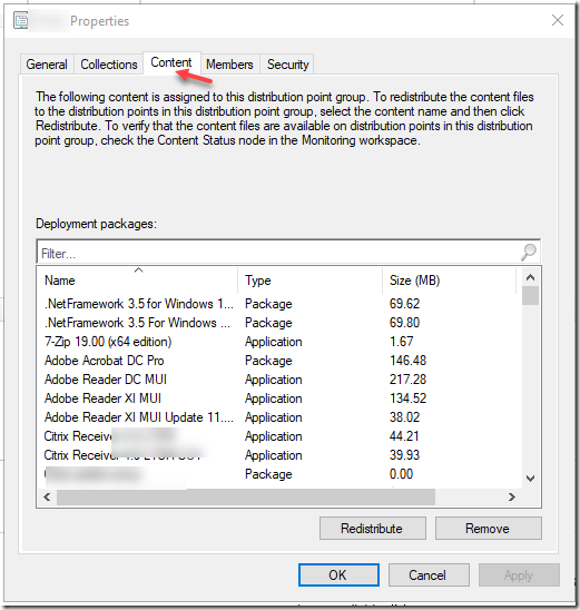 SCCM SQL query to list all the content of distribution point group ...