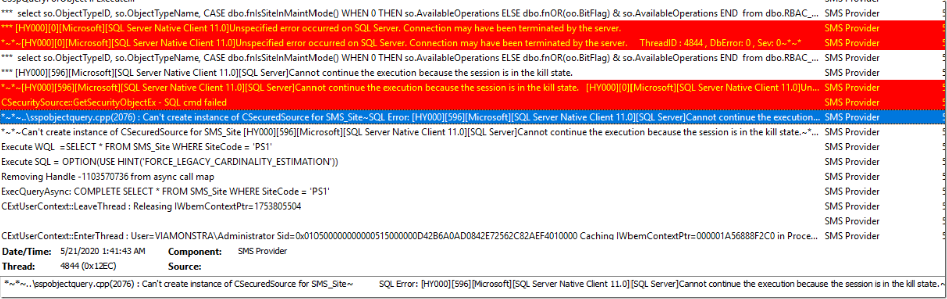 SCCM console connectivity issues with SQL Server 2019 – Connection may ...