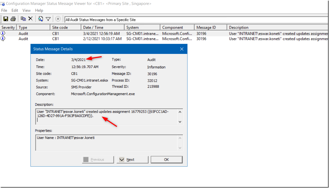 Audit messages for software update deployments in Configuration Manager ...